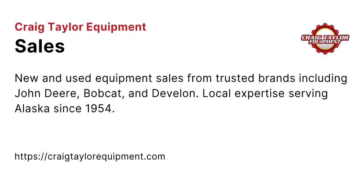 Sales | Craig Taylor Equipment