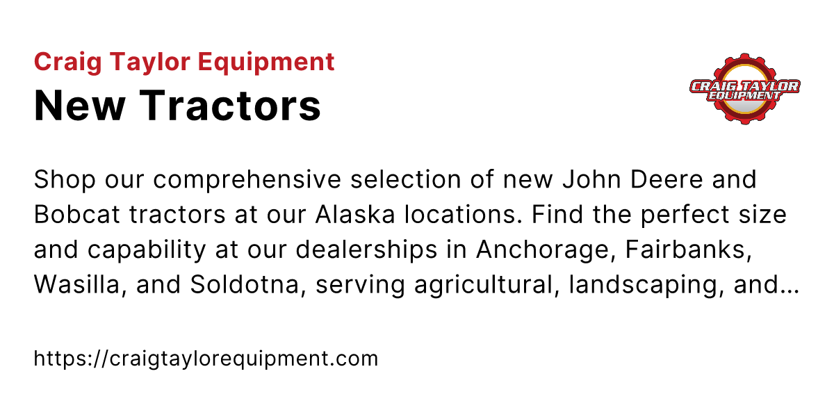 New Tractors | Craig Taylor Equipment